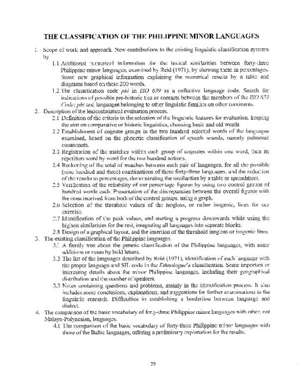 (PDF) The classification of the Philippine Minor Languages (Zoltan ...
