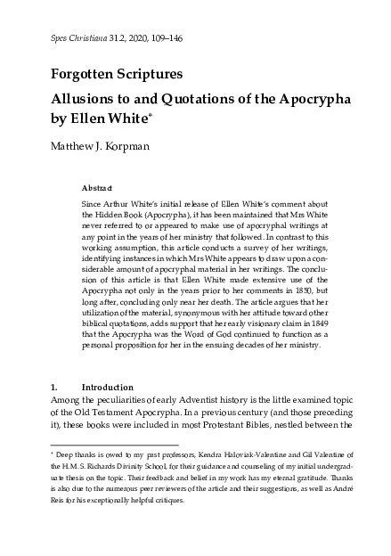 (PDF) Forgotten Scriptures: Allusions and Quotations by Ellen White to ...