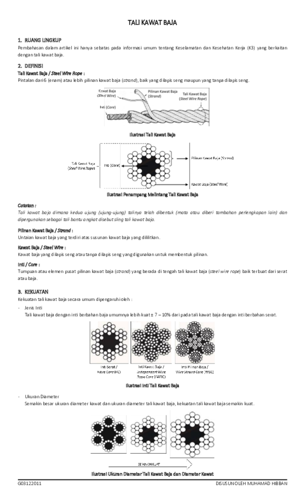 (PDF) TALI KAWAT BAJA / STEEL WIRE ROPE