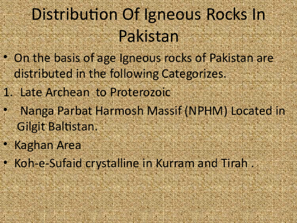 (PPT) Distribution Of Igneous Rocks In Pakistan