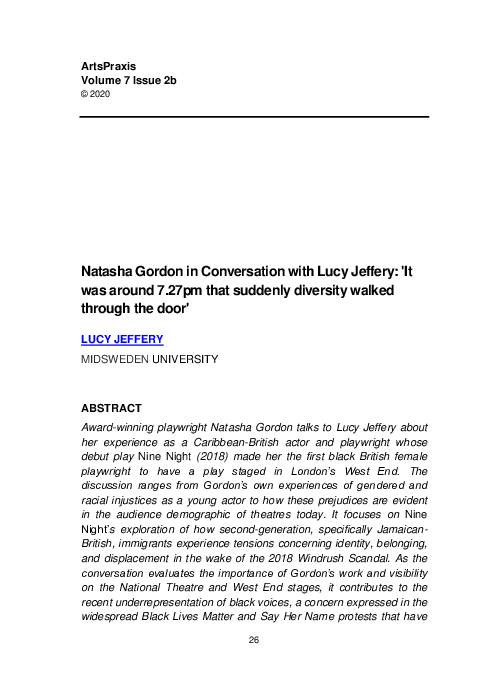 (PDF) Natasha Gordon in Conversation with Lucy Jeffery: 'It was around ...