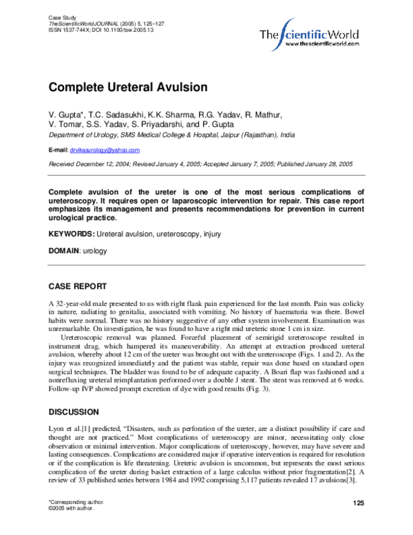 (PDF) Complete ureteral avulsion