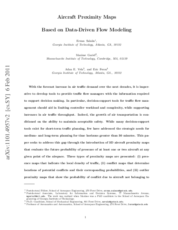 (PDF) Aircraft Proximity Maps Based on Data-Driven Flow Modeling
