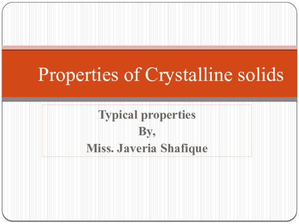 (PPT) Properties of Crystalline solids
