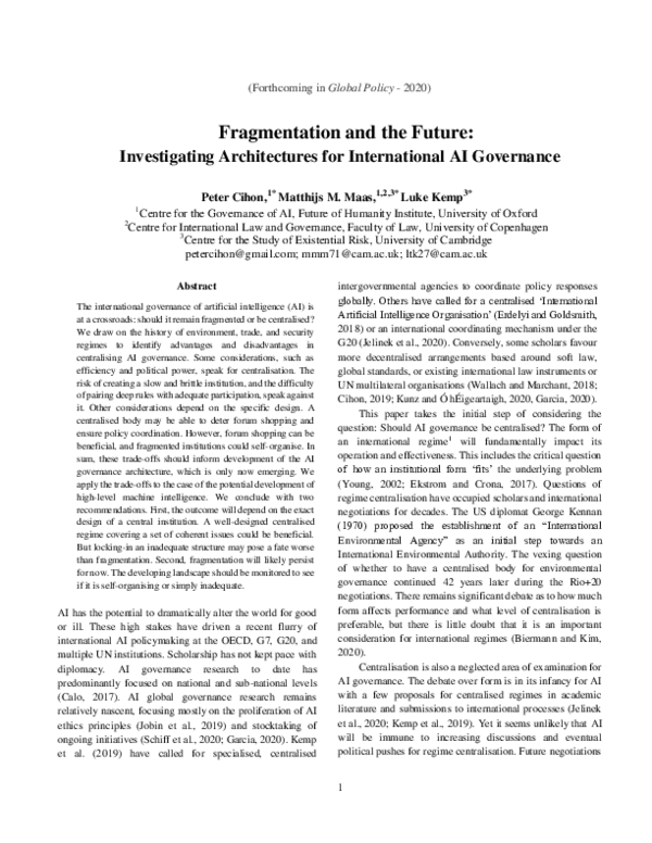 (PDF) Fragmentation and the Future: Investigating Architectures for ...