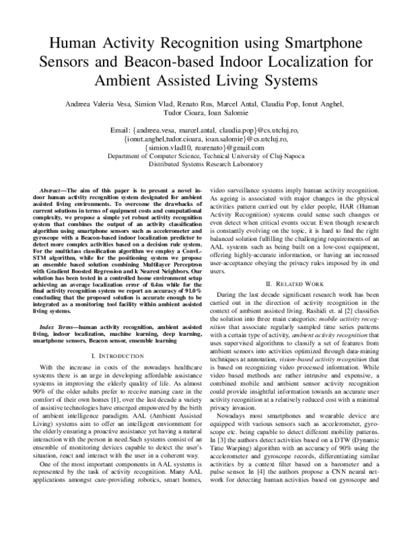 (PDF) Human Activity Recognition using Smartphone Sensors and Beacon-based Indoor Localization ...