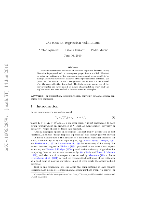 (PDF) On convex regression estimators