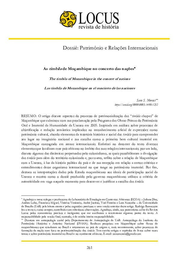 (PDF) As timbila de Moçambique no concerto das nações