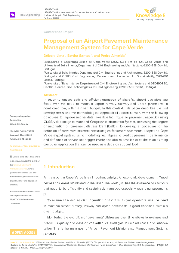 (PDF) Proposal of an Airport Pavement Maintenance Management System for ...