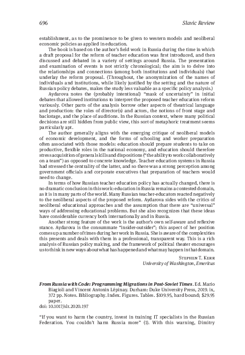 (PDF) From Russia with Code: Programming Migrations in Post-Soviet Times