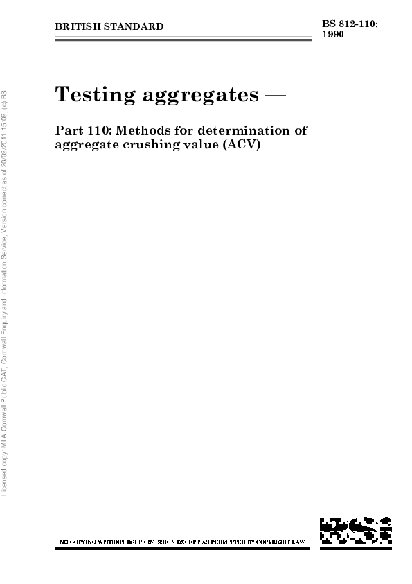 (PDF) Testing aggregates - Part 110: Methods for determination of ...