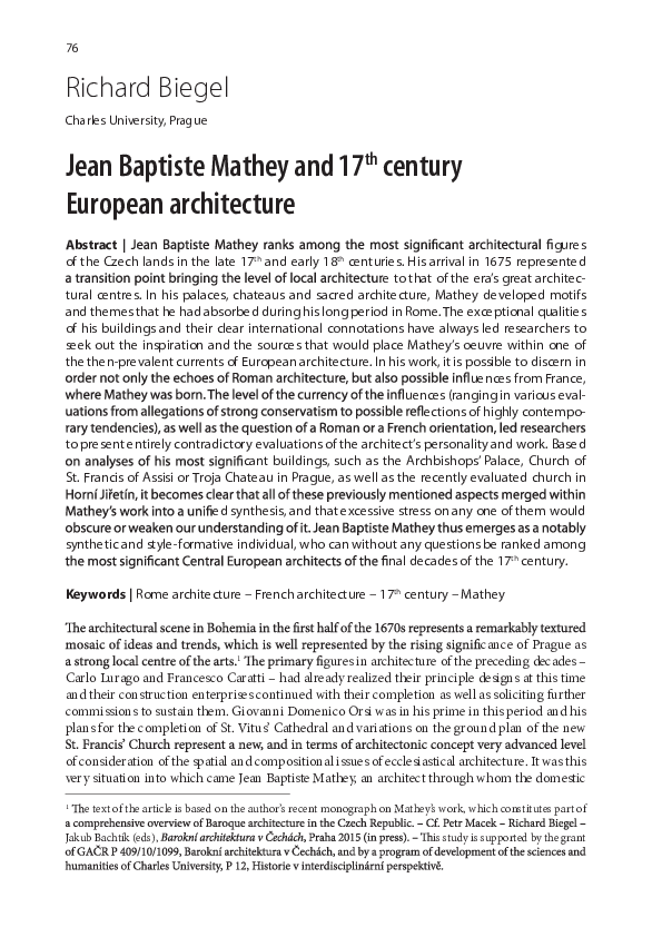 (PDF) Jean Baptiste Mathey and 17th century European architecture