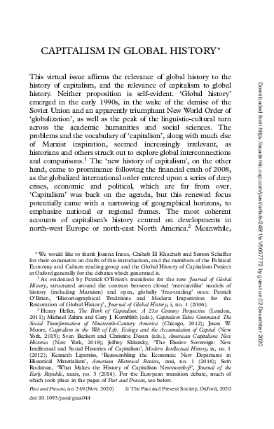 (PDF) Capitalism in Global History