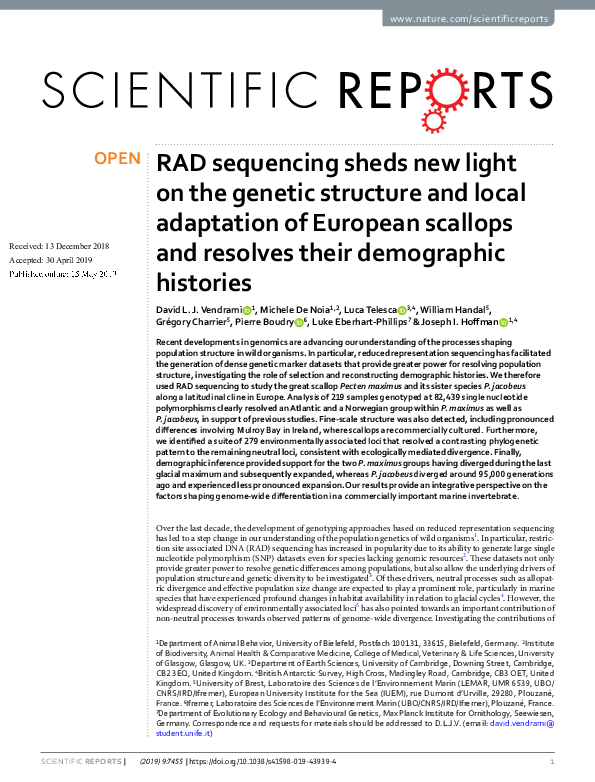 (PDF) RAD sequencing sheds new light on the genetic structure and local ...