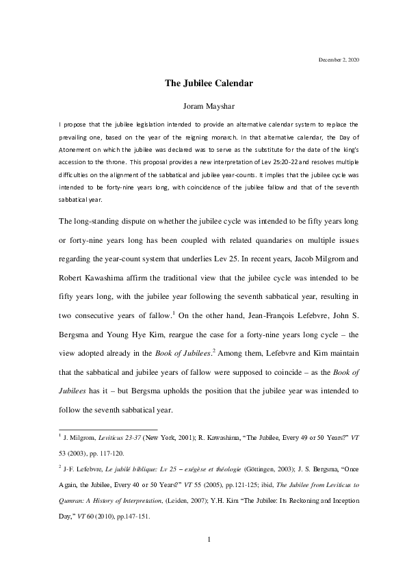 (PDF) The Jubilee Calendar