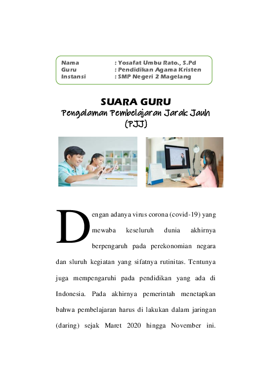 (PDF) PEMBELAJARAN JARAK JAUH