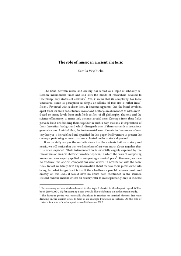 (PDF) The role of music in ancient rhetoric
