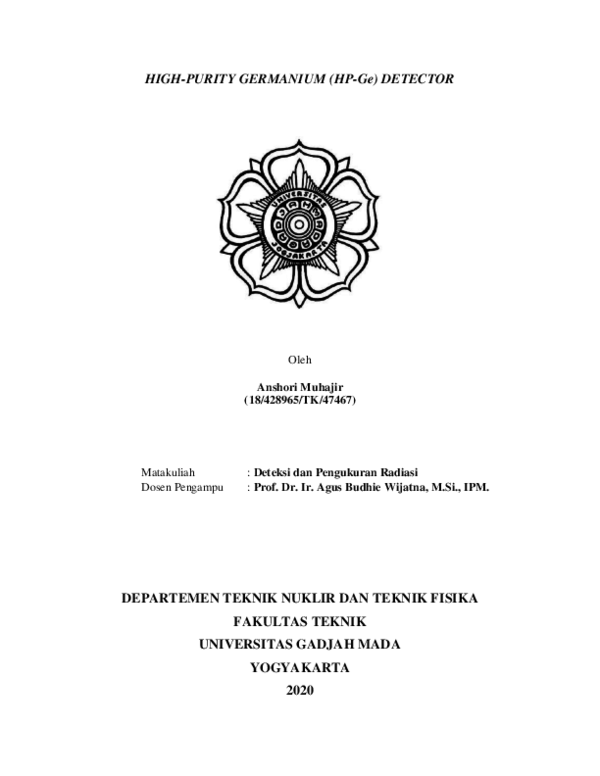 (PDF) HIGH-PURITY GERMANIUM (HP-Ge) DETECTOR (DETEKTOR HPGe)