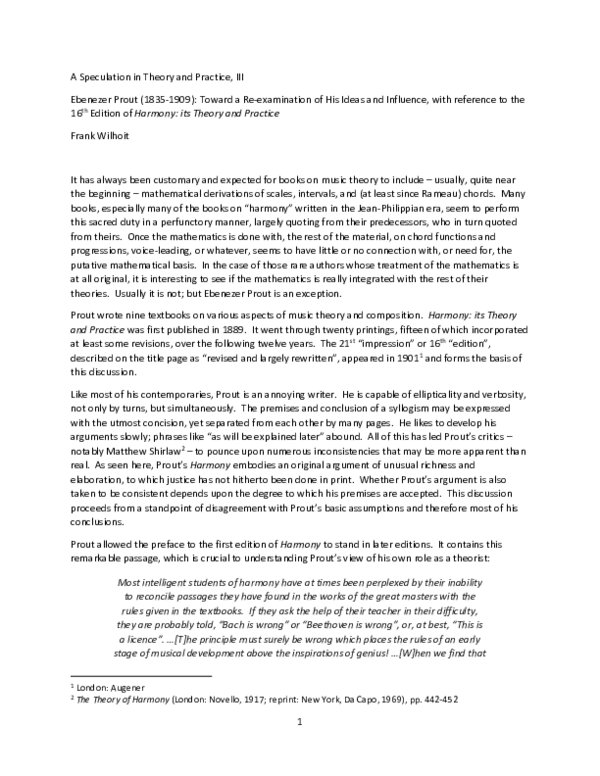 (PDF) A Speculation in Theory and Practice III: Ebenezer Prout (1835 ...