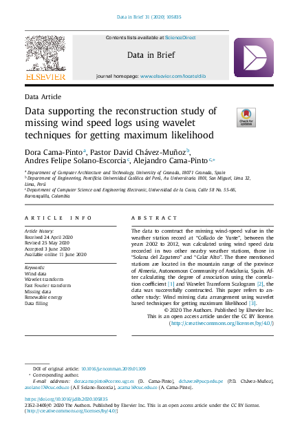 (PDF) Data supporting the reconstruction study of missing wind speed logs using wavelet ...