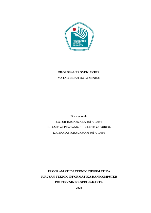 (PDF) PROPOSAL PROYEK AKHIR