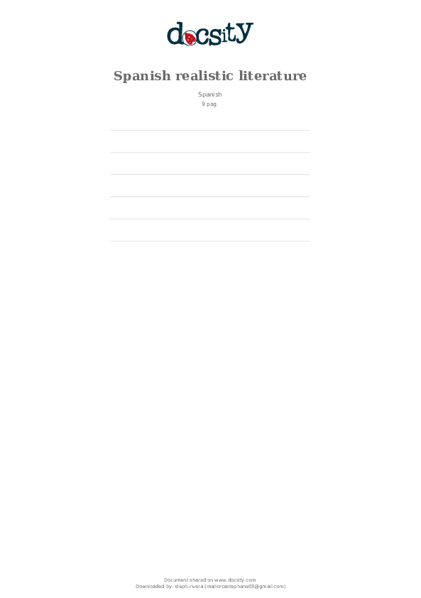 (PDF) Spanish realistic literature