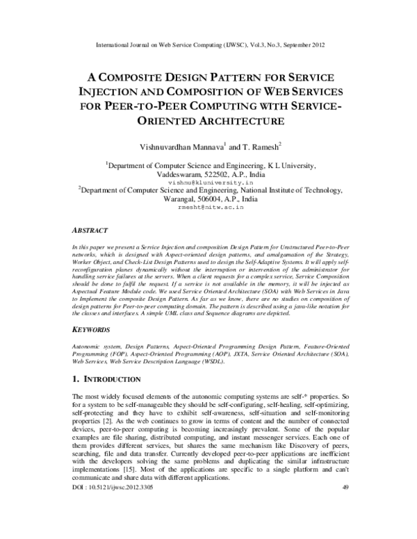 Pdf A Composite Design Pattern For Service Injection And Composition Of Web Services For Peer 