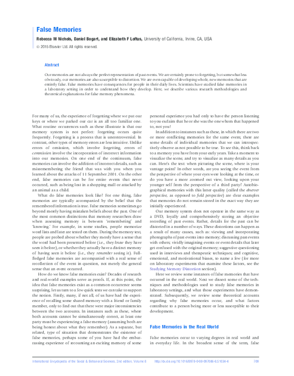 (PDF) False Memories