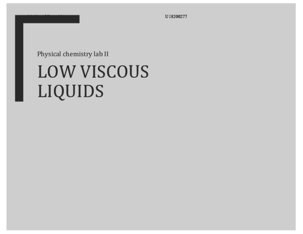 (DOC) Physical chemistry lab II Low viscous liquids
