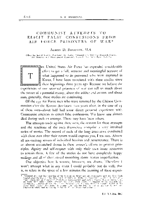 (PDF) Biderman, « Communist attempts to elicit false confessions from ...
