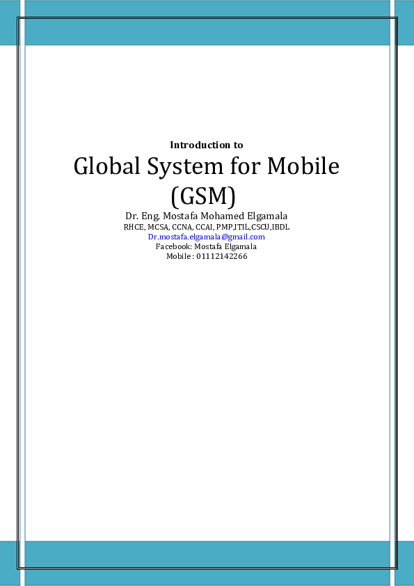(PDF) Introduction to Global System for Mobile (GSM)