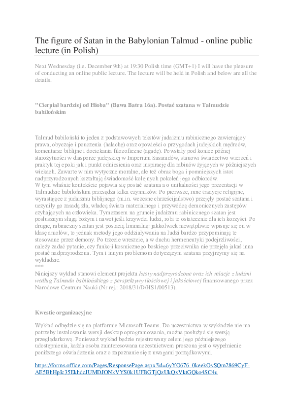 (PDF) EvT news: The figure of Satan in the Babylonian Talmud -online ...