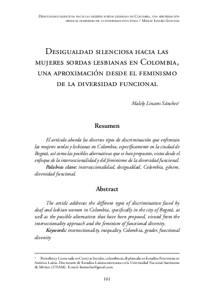 (PDF) Desigualdad silenciosa hacia las mujeres sordas lesbianas en ...