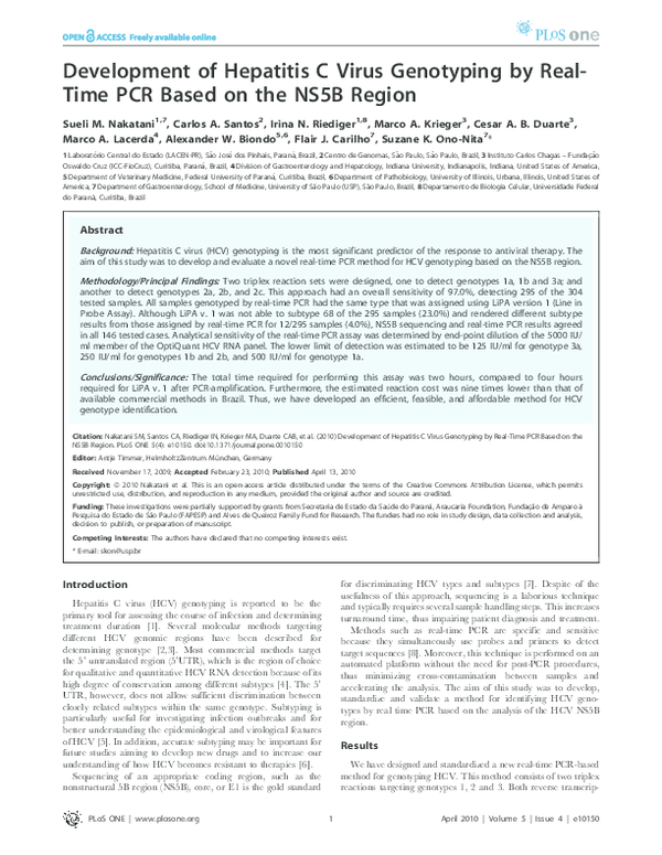 (PDF) Development of Hepatitis C Virus Genotyping by Real-Time PCR ...