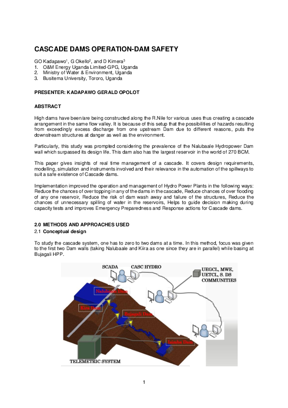 (PDF) CASCADE DAMS OPERATION-DAM SAFETY