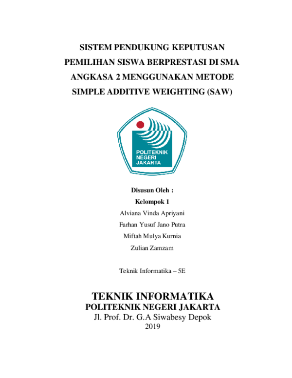(PDF) SISTEM PENDUKUNG KEPUTUSAN PEMILIHAN SISWA BERPRESTASI DI SMA ...