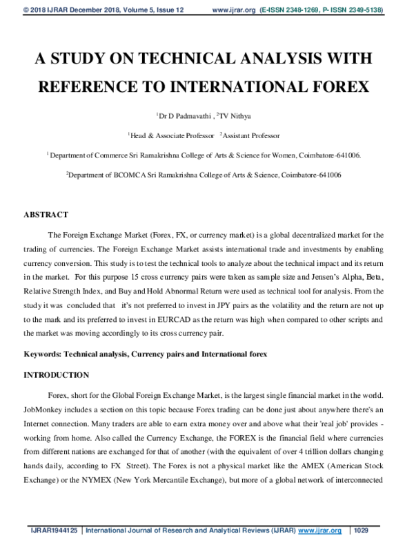 (PDF) A STUDY ON TECHNICAL ANALYSIS WITH REFERENCE TO INTERNATIONAL FOREX