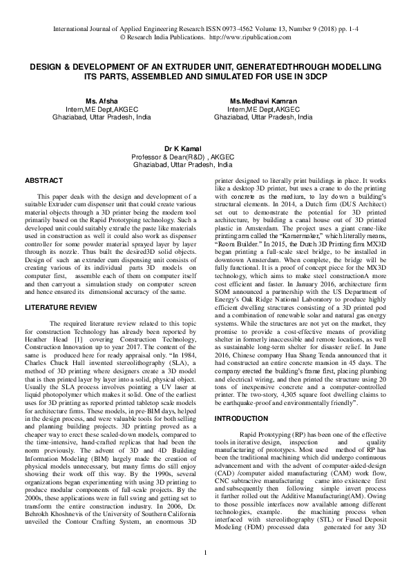 (PDF) DESIGN & DEVELOPMENT OF AN EXTRUDER UNIT, GENERATEDTHROUGH ...