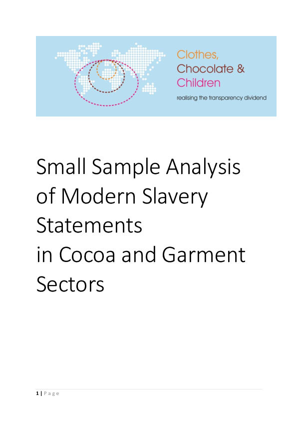 (PDF) Small Sample Analysis of Modern Slavery Statements in Cocoa and ...