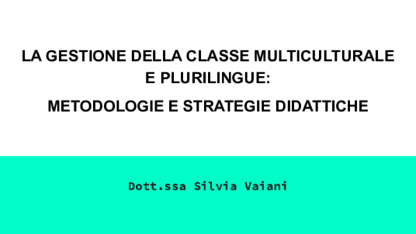 (PDF) LA GESTIONE DELLA CLASSE MULTICULTURALE E PLURILINGUE ...
