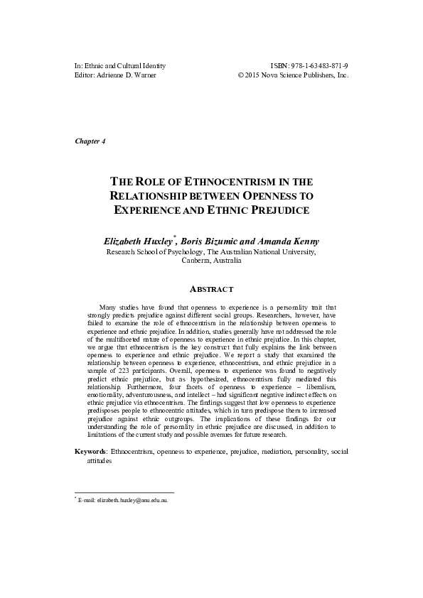 (PDF) The role of ethnocentrism in the relationship between openness to ...