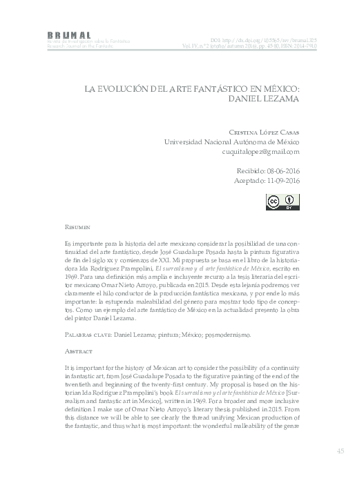 (PDF) La evolución del arte fantástico en México: Daniel Lezama