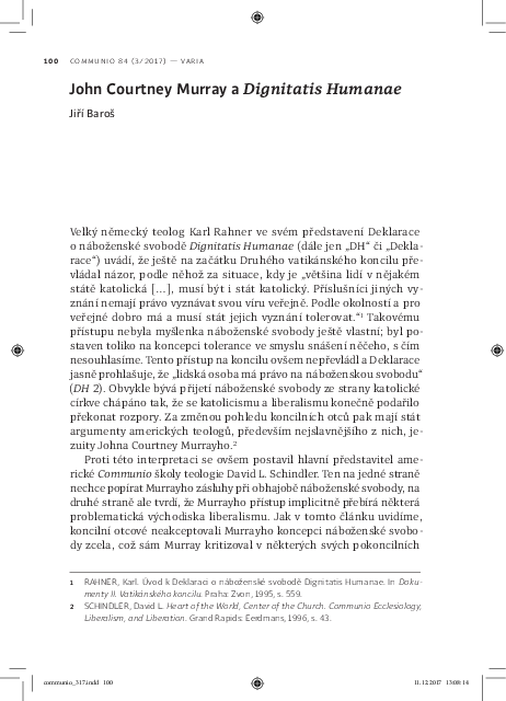 (PDF) John Courtney Murray a Dignitatis Humanae