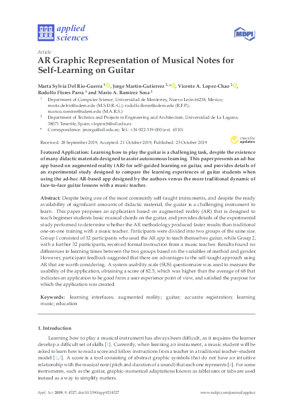 (PDF) AR Graphic Representation of Musical Notes for Self-Learning on ...