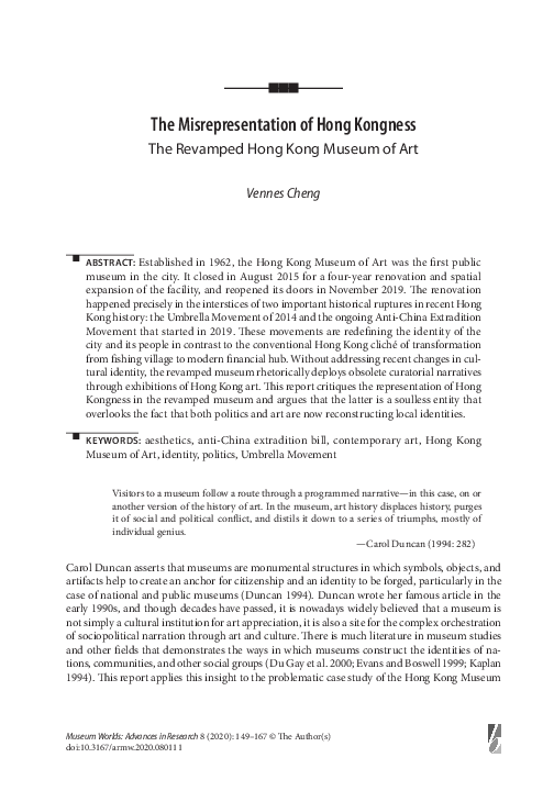 (PDF) The Misrepresentation of Hong Kongness: The Revamped Hong Kong ...