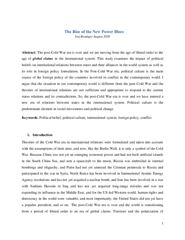 (PDF) The Rise of the New Power Blocs