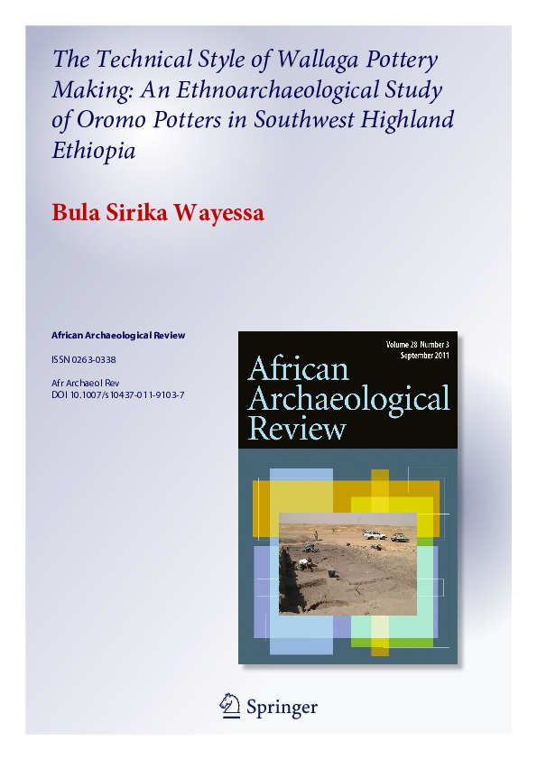 (PDF) The Technical Style of Wallaga Pottery Making: An ...