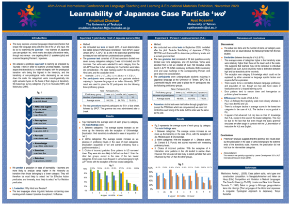 (PDF) Learnability of Japanese Case particle 'wo' | Ayat Hosseini and ...