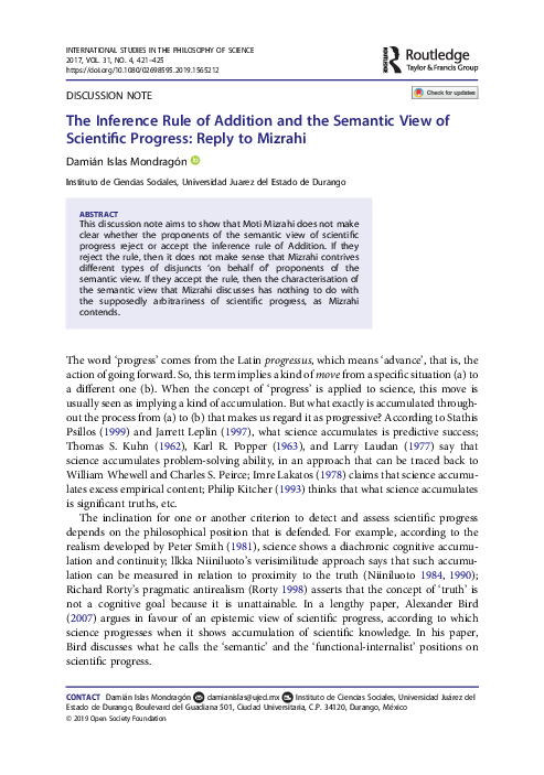 (PDF) 2017. The inference rule of addition and the semantic view of ...