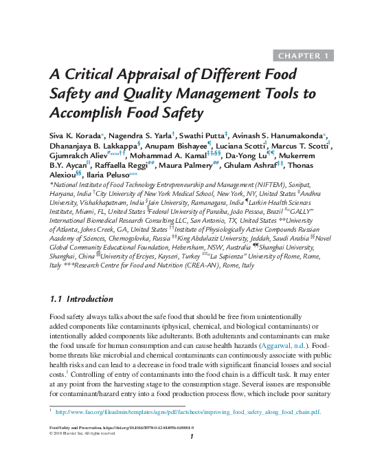 (PDF) A Critical Appraisal of Different Food Safety and Quality ...